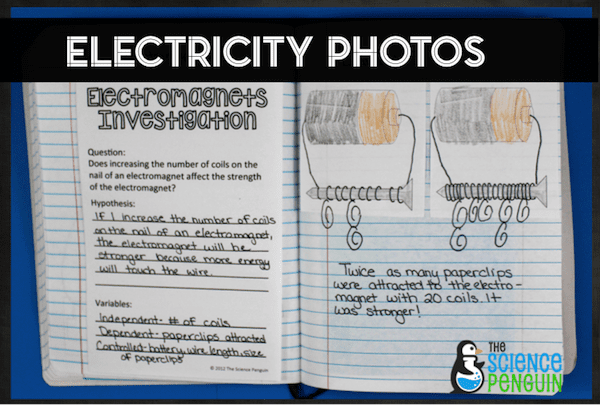Electricity Science Notebook pics — The Science Penguin