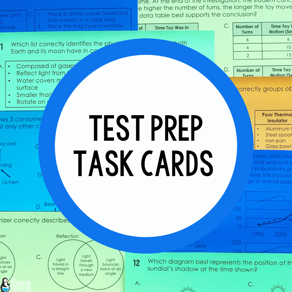 Test Prep Task Cards — The Science Penguin